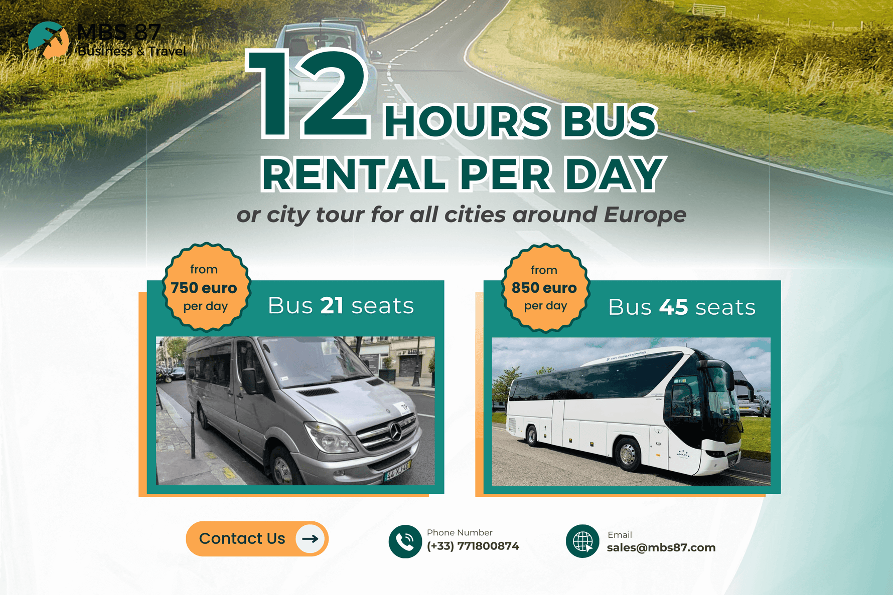 MBS 87 Bus Rental Service in Europe. Bus rental company in Europe ...
